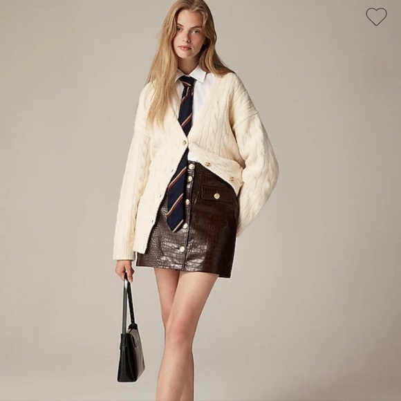 J. Crew | Skirts | J Crew Collection Mini Skirt In Crocembellished Faux ...